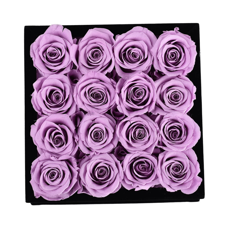 16 Yellow Roses - Black Square Velvet Box | Flower Delivery – Rose Forever