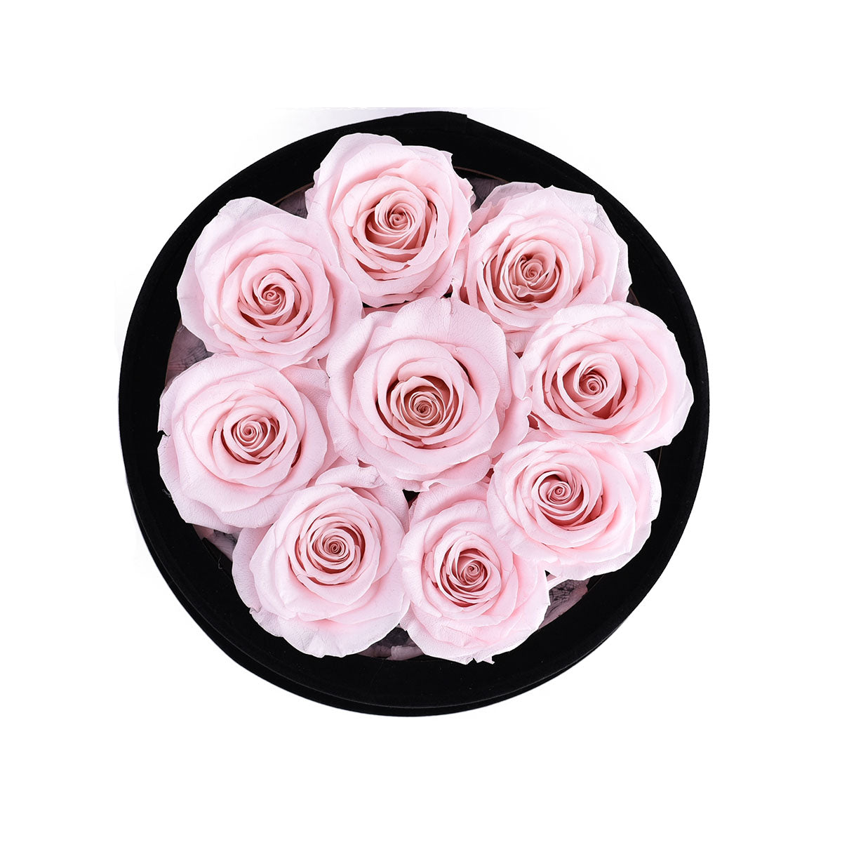9 Lavender Roses - Black Round Velvet Box | Flower Delivery – Rose Forever